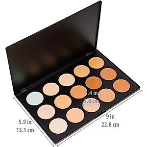 SHANY CONTOUR CAMO Professional Cream Foundation, Foundation Primer,Camouflage Concealer Makeup Palette - 15 Color Face Palette