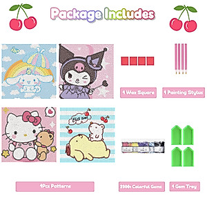 Diamond Art Kits for Kids - 4 Pack Diamond Art Painting Kits - Arts and Crafts for Kids Ages 8-12 - Diamond Art Mosaic Kits - Crafts for Girls 8-12 - GEM Art for 5 6 7 9 10 Year Old Girl Boys Gifts