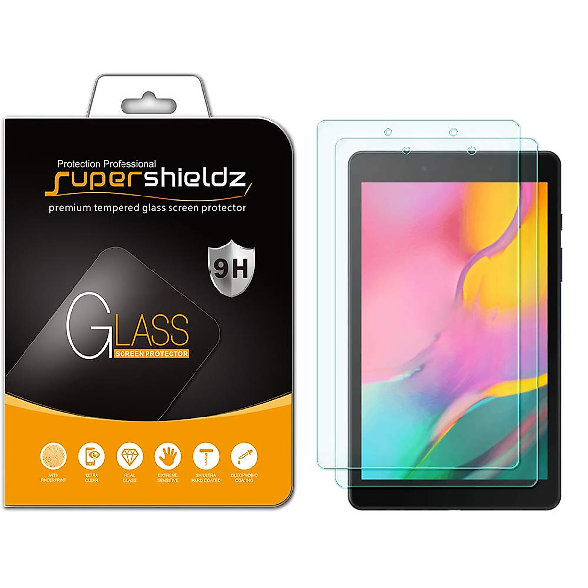Supershieldz (2 Pack) Designed for Samsung Galaxy Tab A 8.0 (2019) (SM-T290 Model only) Tempered Glass Screen Protector, Anti Scratch, Bubble Free