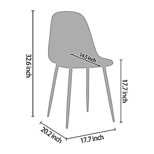CangLong Kitchen Modern Dining, Desk Side Chair with Metal Legs, Set of 4, Amber Transparent
