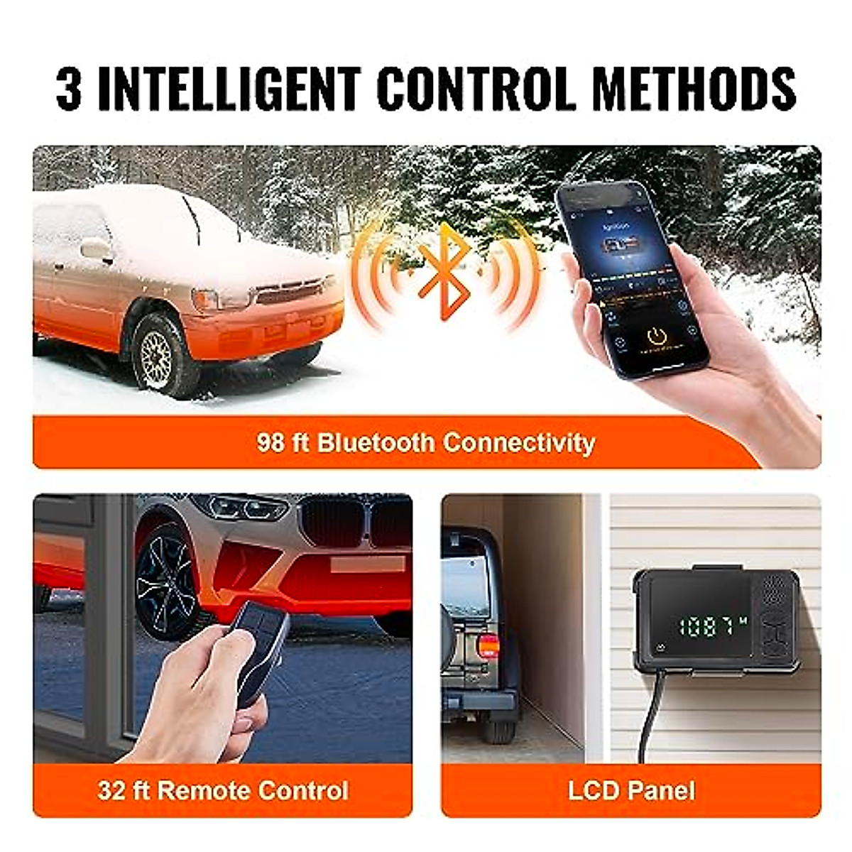 VEVOR 8KW Diesel Heater, Parking Heater with Automatic Altitude Adjustment, Max 18045 ft, Bluetooth App Control Diesel Air Heater, Remote Control and LCD, for Car SUV Trailer Camper Van Boat Garage