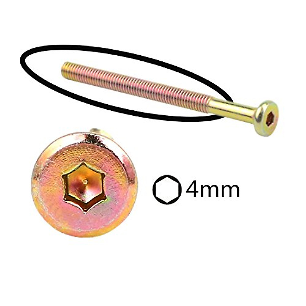 SpeedDa M6x110mm Thread Hex Key Drive Socket Furniture Bolt w Barrel Nut Bolt Nuts Assortment Kit for Furniture Cots Beds Crib and Chairs(Pack of 16)