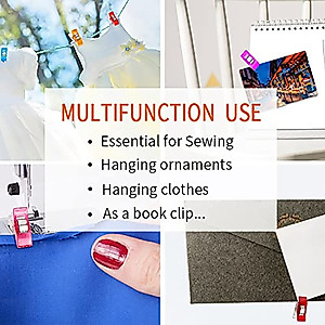 GMMA 50 Pcs Sewing Clips for Fabric Acrylic Multifunctional Quilting Clips，Quilting Supplies, Sewing Accessories and Supplies