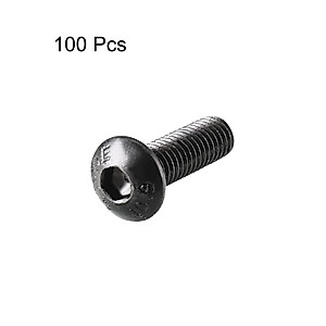 uxcell M3 x 10mm Alloy Steel Hex Socket Button Head Screws Black 100 Pcs