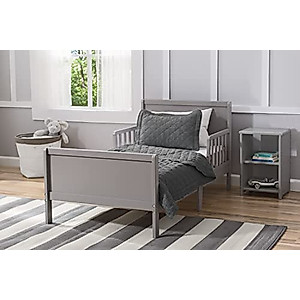 Delta Children Fancy Wood Toddler Bed - Greenguard Gold Certified, Grey