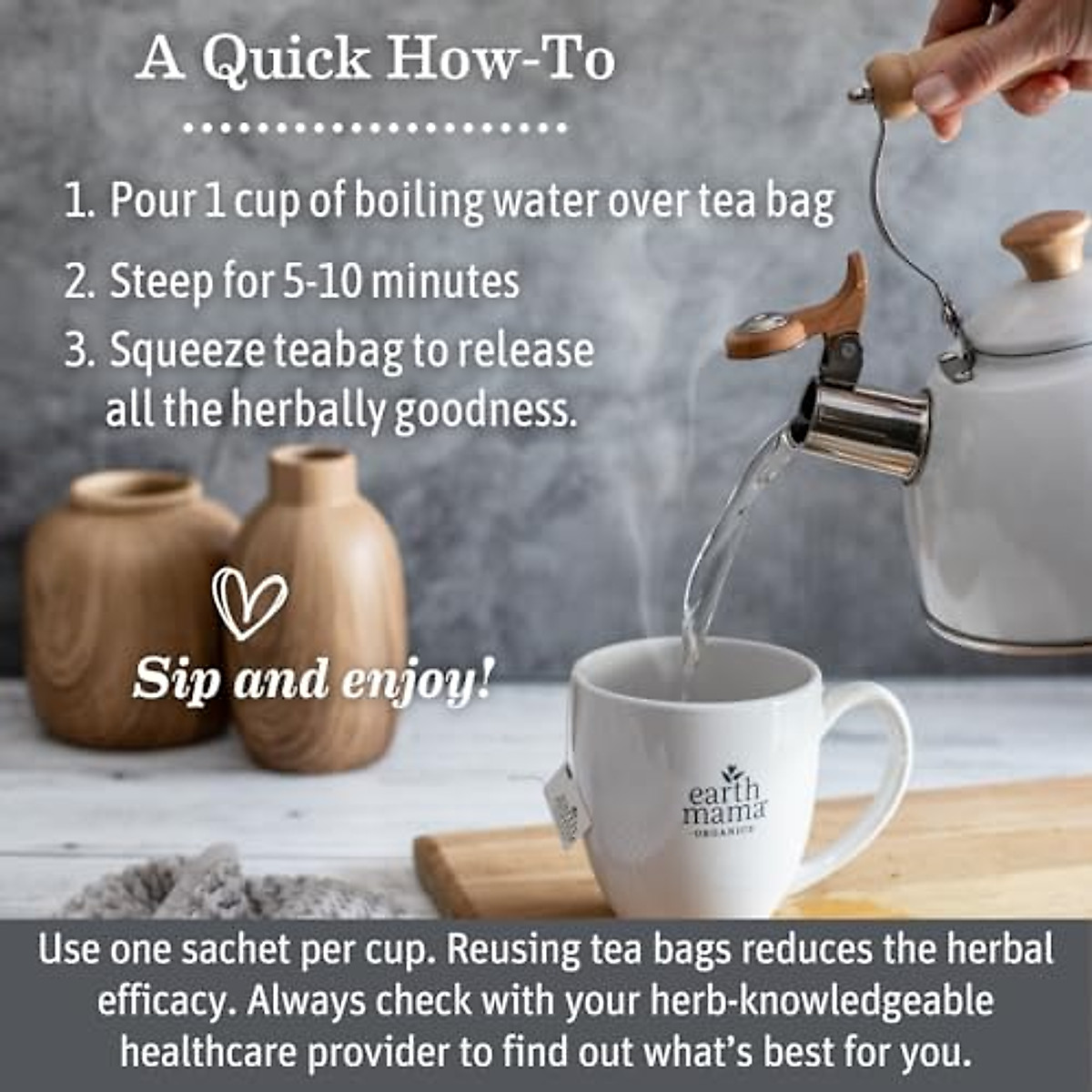 Earth Mama Organic Heartburn Tea | Pregnancy-Safe Soothing Herbal Blend with Marshmallow Root, Lemon Balm & Chamomile, 16 Teabags Per Box (3-Pack)