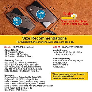 Gentlestache Leather Phone Holster, Phone Holder for Belt Loop, Cell Phone Cases, Leather Belt Pouch with Magnetic Button Darkbrown