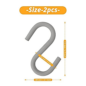 NUTJAM 2 Pcs S Hooks for Hanging Heavy Duty S Shaped Hooks Metal Closet Hooks with Foam Protective Layer for Hanging Hangers Closet Rod Jewelry Pants Clothes Belts Ties Bags Towels