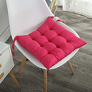 Chair Pads Seat Cushion with Ties,Outdoor Indoor Soft Thicken Comfy Seat Pads Cushion Pillow,Dining Room Kitchen Chair Cushions for Home Office Car Patio Furniture Garden Decoration (K/Hot Pink)