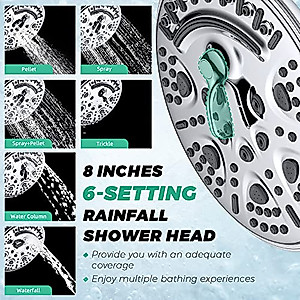 V-Frankness Shower Head with Handheld Combo, High Pressure 69 Settings Shower Head Buit in Power Wash Mode, with Soild Brass Diverter and 70 Inches Extra Long Stainless Steel Hose (Chrome)