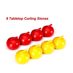 Family Games Fun Tabletop Mini Curling Game Set for Kids and Adults Shuffleboard Pucks with 8 Rollers