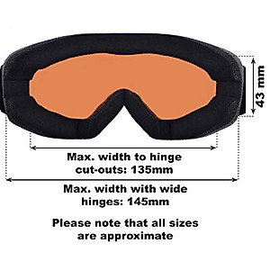 Rapid Eyewear Tahko SKI and SNOWBOARD GOGGLES TO WEAR OVER GLASSES for Men and Women. Mirrored UV Double Lens Anti Fog System. OTG Fit Over Your Spectacles. Black - White & Orange Mirror Lenses
