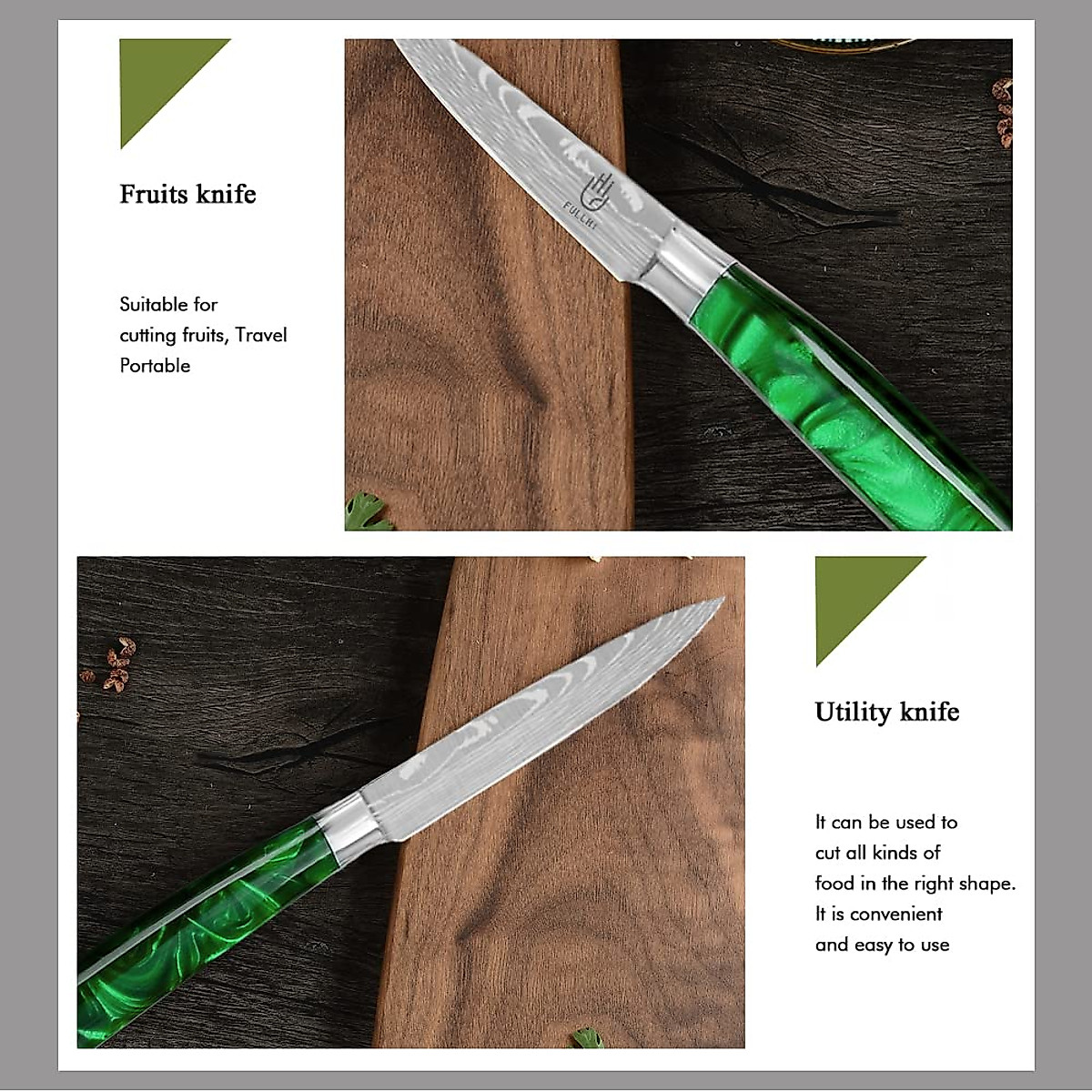 FULLHI Japanese Knife Set, 14pcs Premium German Stainless Steel Kitchen Knife Set, Multiple Colours