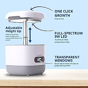 FAFAGRASS Indoor Garden Hydroponics Growing System, Plant Germination Kit Mini Herb Garden Kit Vegetable Growth Lamp Countertop, Height Adjustable Water Pump, Hydroponics Planter Grower