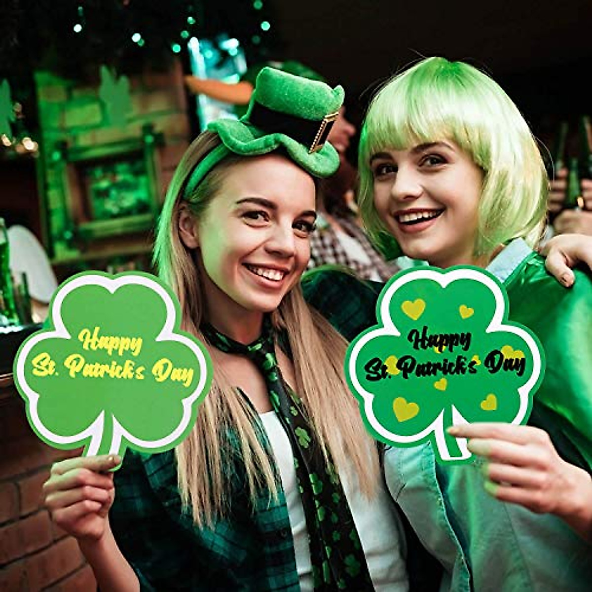 36 Pcs Shamrocks Clover Cut-Outs for St. Patrick's Day Classroom Party Decoration