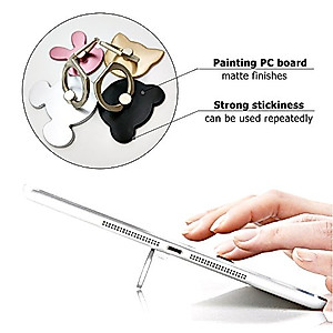 Cell Phone Ring Holder, CNYMANY 4 Packs Animal Finger Grip Kickstand Stand for Universal Smartphone iPhone Samsung Galaxy S8 LG Huawei - Cat, Bear, Rabbit, Mouse