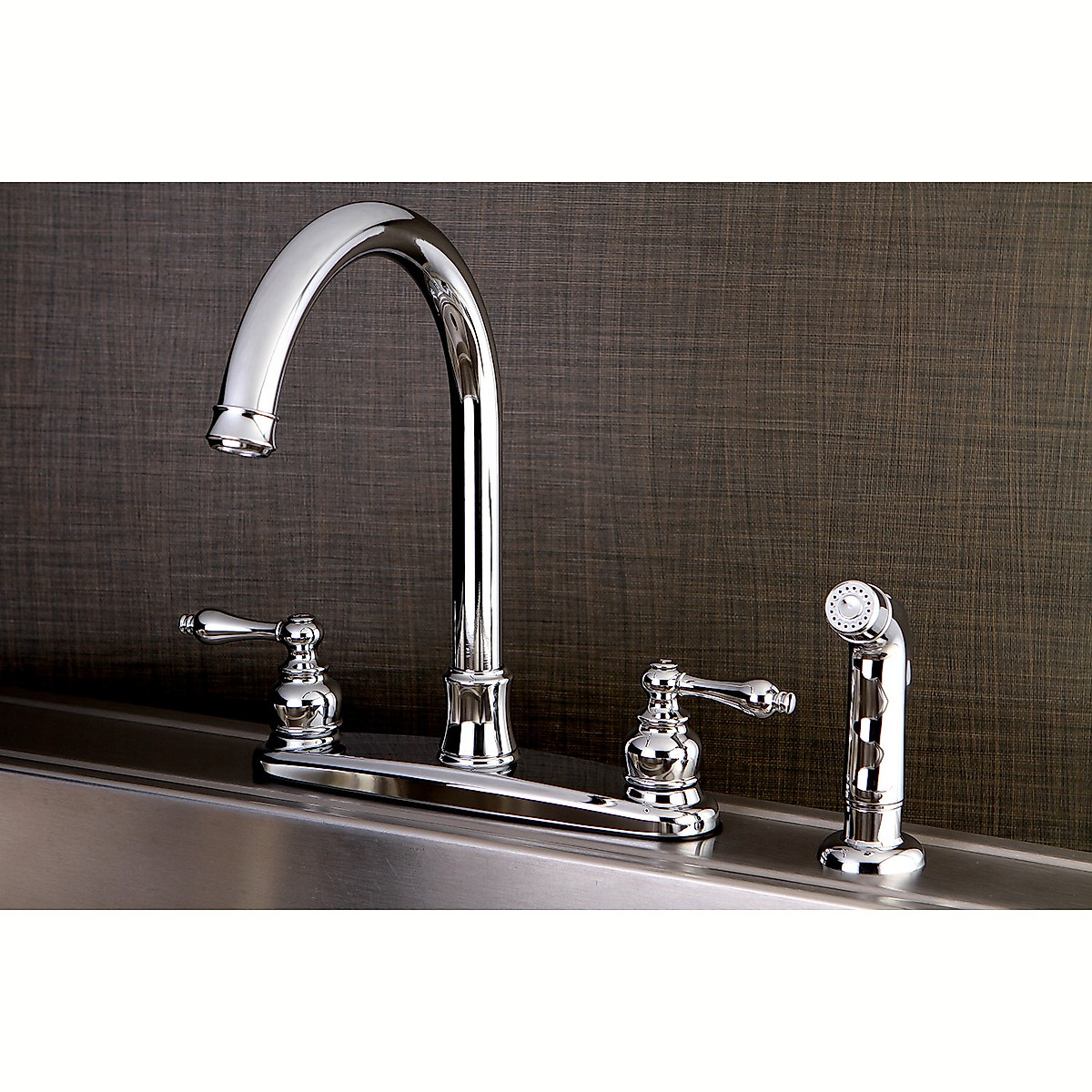 Kingston Brass FB7791ALSP Victorian 8-inch Centerset Kitchen Faucet, Chrome