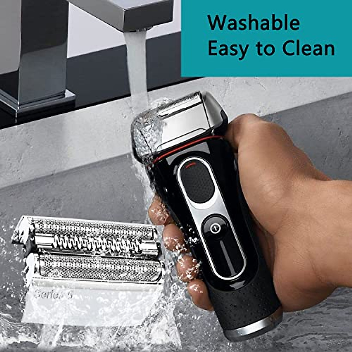 52S Shaver Replacement Head for Series 5 Foil & Cutter Replacement Head Blades Fit for Braun Razor Series 5, 1-Pack 52S Replacement Head for Electric Shaver 5020s, 5030s, 5040s, 5050cc, 5070cc, 5090cc