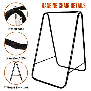 Hammock Chair with Stand - wuyule Heavy Duty Hammock Chair Stand with Hanging Swing Chair, Max Load 330Lbs, Indoor Outdoor Swing Stand Suitable for Room, Yard