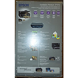 Epson C11CD29201 Expression Premium XP-810 Small Wireless Color Photo Printer with Scanner, Copier and Fax