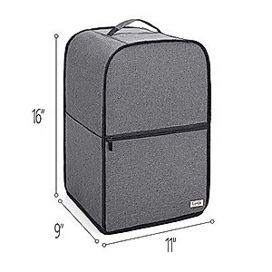 Luxja Food Processor Cover for Cuisinart and Hamilton Beach 10-14 Cup Processor, Food Processor Dust Cover with Accessories Pockets, Gray