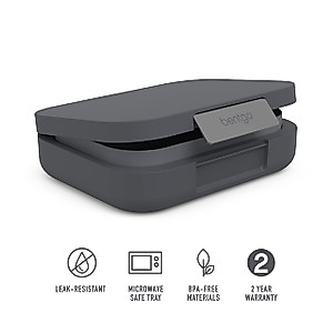 Bentgo® Modern Bento-Style Lunch Box Set With Reusable Snack Cup (Dark Gray)