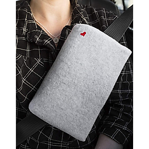 The Breast & Chest Buddy - Seatbelt Cushion for Open Heart Surgery, Mastectomy and Chest Reconstruction Sites - Solid Gray with Heart