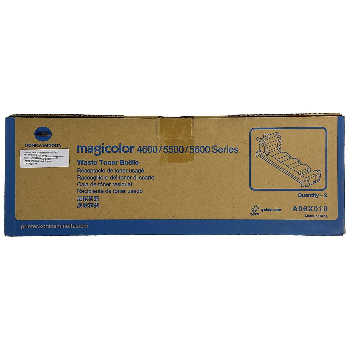 Konica Minolta A06X010 Toner Waste Bottles 2-Pack For magicolor 4650 Series Printers