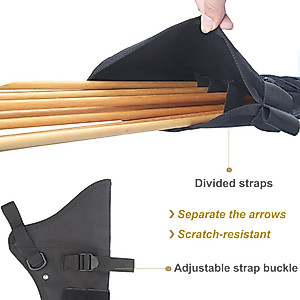 Kratarc Archery Lightweight Hip Arrow Quiver Foldable Compact Arrows Bag with Molle System Hanged for Target Shooting (Black- (with Belt))