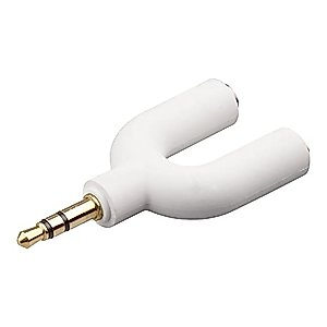 Meideli Audio Converter Headphone Jack Dongle Fast Transmission Metal 1 Male to 2 Female 3.5mm Jack Splitter for Earphone White