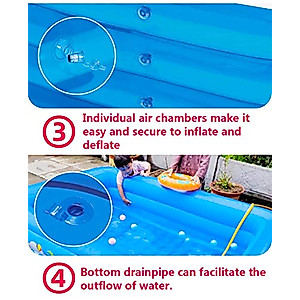 TOE Inflatable Family Swimming Pools 3-Floor Lounge Pool for Kiddie Kids Adults Infant Toddlers Easy Set Swimming Pool for Garden Backyard Outdoor Summer Water Party