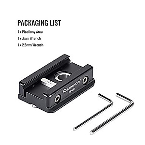 SUNWAYFOTO NP-60 Picatinny NATO Arca-Swiss Tripod Dovetail Adapter Mount Arca Compatible