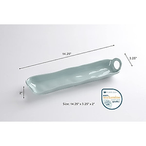 Pampa Bay Shatterproof Melamine Cracker Tray, 14.3 x 3.3 Inch, Food, Freezer, Dishwasher Safe, Aqua