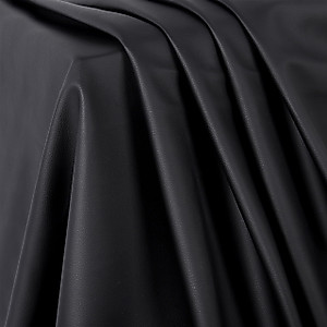 ZAIONE Marine Vinyl Upholstery Leather: Black Faux Leather by The Yard 54"x36" Thick Marine Grade Vinyl Leather for Upholstery Boat Car Sofa Outdoor