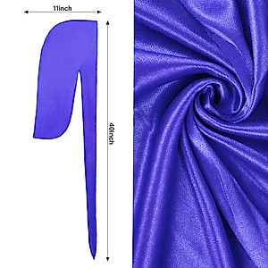 BIGEDDIE 6 Pcs Silky Durags and 1 Pcs Wave Cap Silky Durag Pack Durags for Men Waves (purple, blue, yellow, black, white, red)