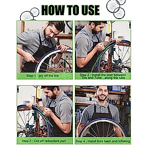 Bike Tire Liner, Inner Tube Bicycle Flat Protector Compatible with 12" 16" 18" 20" 24" 26" 27.5" 29"