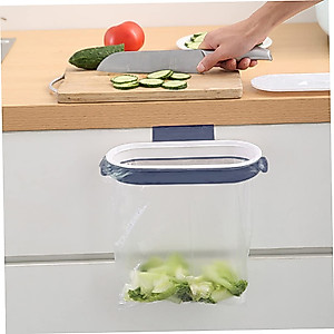 Eioflia Garbage Bag Holder Trash Bag Hanging Bracket Waste Bin Hanger Organizer for Kitchen Cupboard Door Dark Blue, Waste Recycling