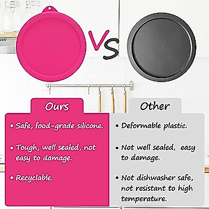 LUVCOSY 1 Cup 2 Cup Round Silicone Replacement Lids for Pyrex 7202-PC, 7200-PC Glass Bowls, 8 Pack, Microwave & Dishwasher & Freezer Safe (Container not Included)