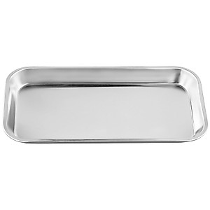 KOHAND 12PCS 201 Stainless Steel Tray, Metal Surgical Tray, Rectangular Silver Metal Trays for Lab Instrument