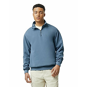 Comfort Colors Adult 1/4 Zip Sweatshirt, Style G1580, Blue Jean, X-Large