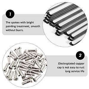 BESPORTBLE 36Pcs Bend Bicycle Spokes with Nipples 260mm Stainless Steel Cycling Spokes for Mountain Bike