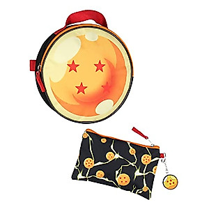 Bioworld Dragon Ball Z Backpack Lunch Box Drawstring Bag Keychain Pencil Case 5 Pc Set