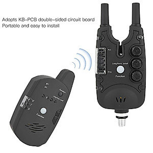 Zerone 4+1 Carp Fishing Alarm Indicator, 4 Launcher& 1 Receiver Fish Finder Sound Alert Alarm Fishing Tackle Accessory for Fish Bite Alarm with Receiver