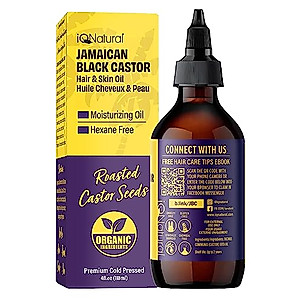 4oz Unscented Jamaican Black Castor Oil for Hair Growth, Organic Cold Pressed Castor Oil Hexane Free, Hair Growth Oil Black Women and Men, Dry Scalp Oil for Damaged Hair and Growth