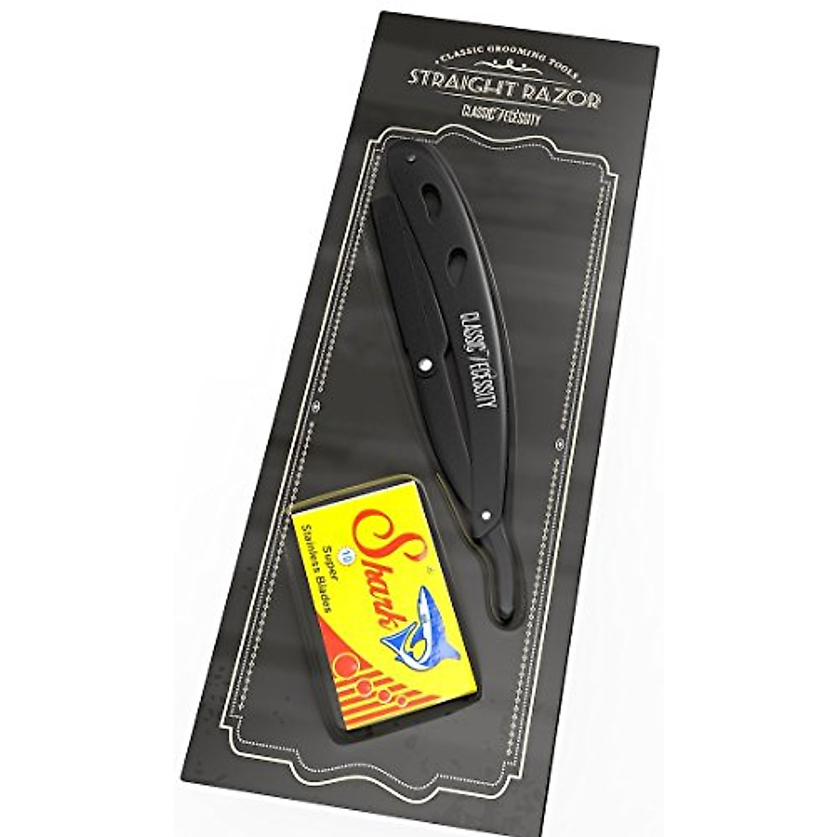 Classic Necessity Professional Barber Straight Razor for Mens Shaving | Pack of 20 Single Edge Premium Razor Blade | Cutthroat Stainless Steel Shavette with Swing Lock