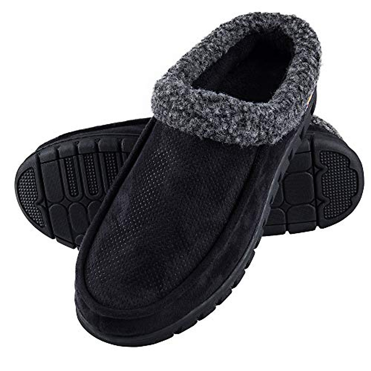 Dickies Men's Open and Closed Back Memory Foam Slippers with Indoor/Outdoor Sole, Black, Large