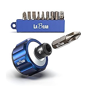 LABEAR 11pcs 1/4" DR Palm Ratchet kit, Mini Ratchet,Finger Ratchet,Gear Ratchet, Screwdriver Bits with Philips,Slotted