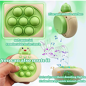 2 Pc New Speed Push Handheld Game Machine-Fidget Console,Quick Push Light Up Pop Game for Adults and Kids,Music Whack A Mole Stress Relief Fidget Toys,Squeeze Poppet Sensory Push Pop Bubble Toy (2 Ct)