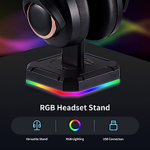 Headphone Stand with RGB Lights,Desktop Gaming Headset Holder for Most Headphone Controller