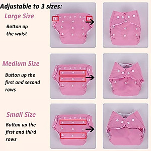 Baby Washable Reusable Cloth Diapers,7pcs